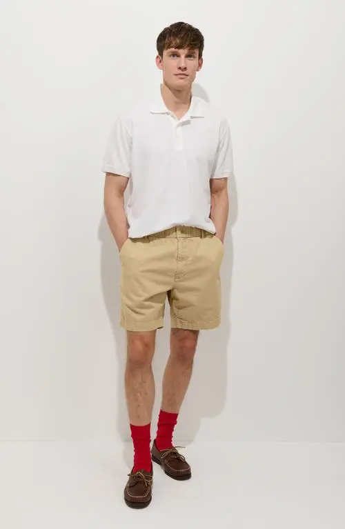 ALEX MILL Pull-on Cotton Shorts - Beeswax