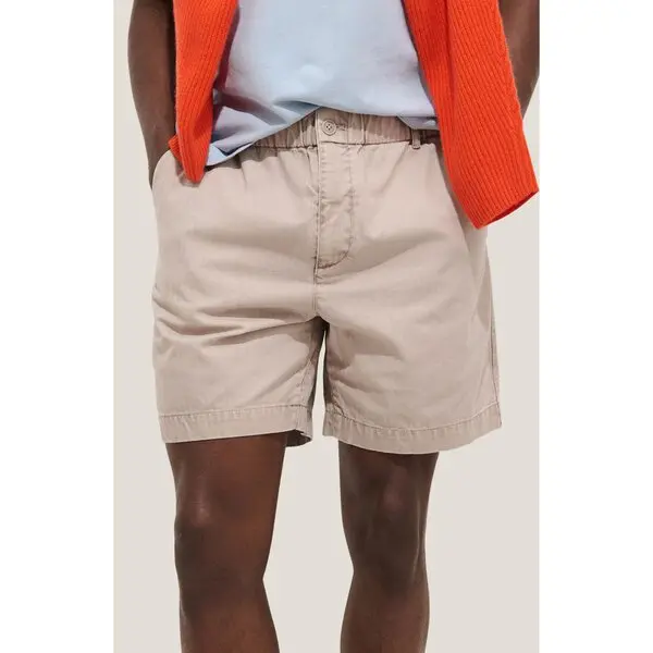 ALEX MILL Pull-on Cotton Shorts - Faded Grey