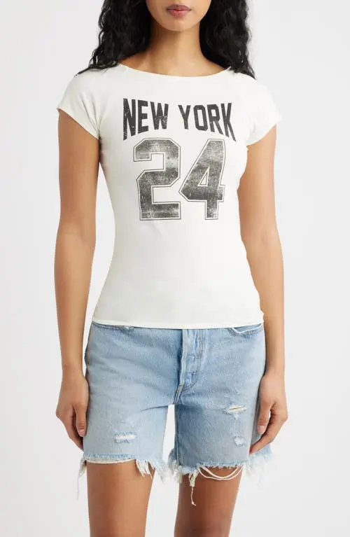 VINYL ICONS New York 24 Cotton Blend T-shirt - Marshmallow
