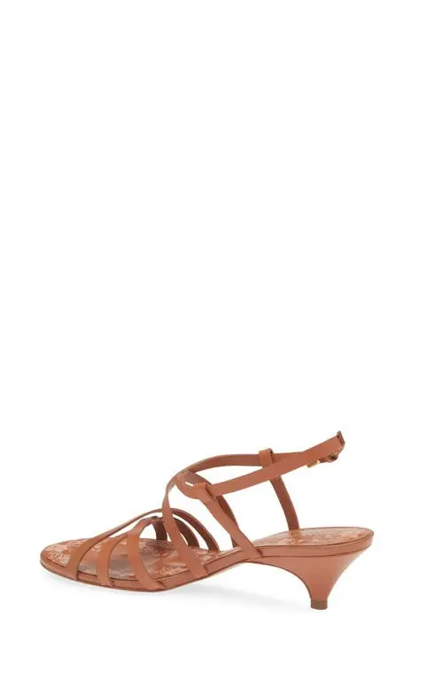 Farm Rio Spring Kitten Heel Leather Sandal