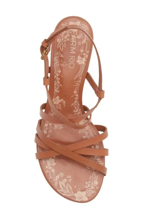 Farm Rio Spring Kitten Heel Leather Sandal