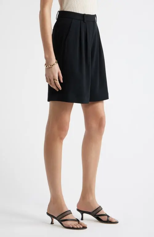 Nordstrom Pleated Trouser Shorts - Black