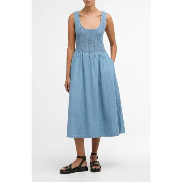 Barbour Josie Sleeveless Midi Dress - Chambray