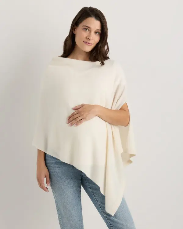 Quince Mongolian Cashmere Nursing Shawl - Ivory
