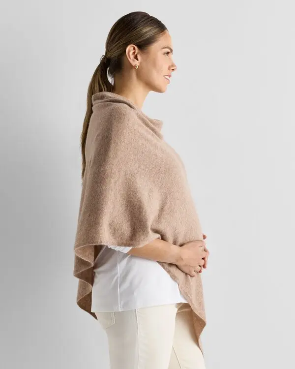 Quince Mongolian Cashmere Nursing Shawl - Oatmeal