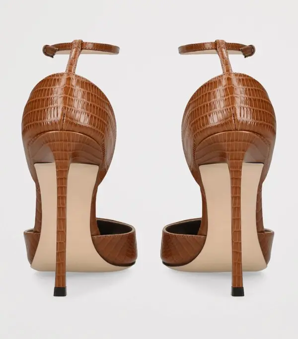 TOM FORD Leather Snakeskin-effect Vertigo Heeled Sandals 105 - Beige