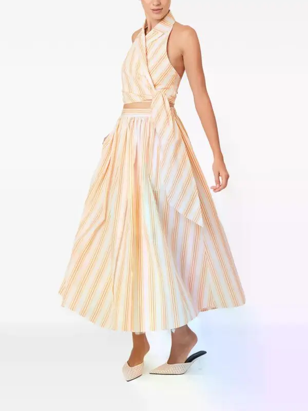 Rosie Assoulin Striped Halter Top - Neutrals