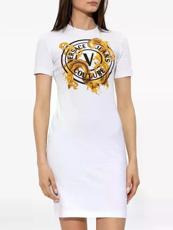 Versace Logo-print Mini Dress - White