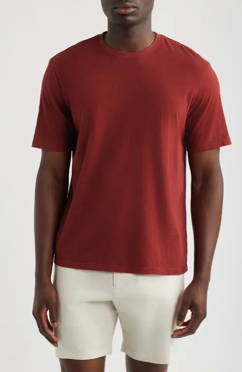 Nordstrom Slub Cotton Crewneck T-shirt - Red Fire