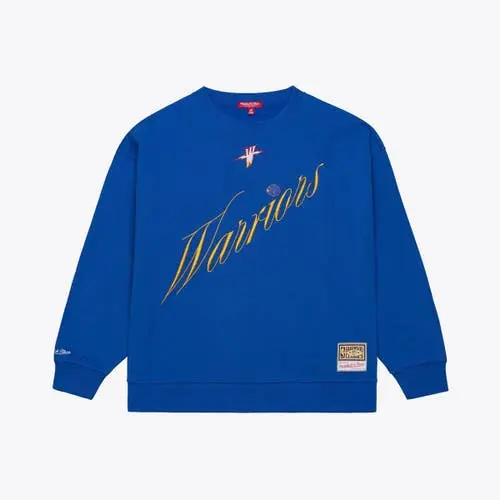Mitchell & Ness Golden State Warriors Hardwood Classics Script Lightweight Sweatshirt - Royal
