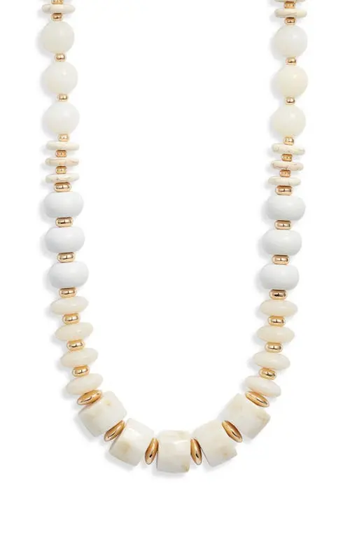 Nordstrom Mixed Beaded Collar Necklace - Ivory Multi- Gold