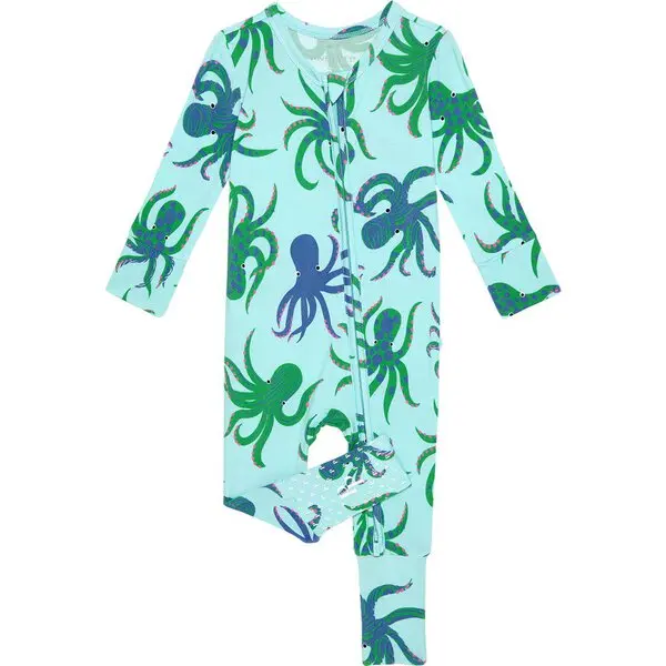 POSH PEANUT Printed Convertible One-piece Pajamas - Blue