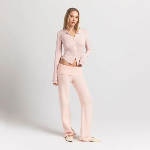 SKIMS Sheer Modal Cardigan With Covered Buttons - Primrose