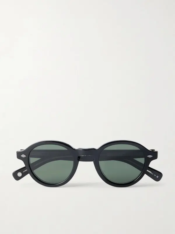Garrett Leight Flipper Round-frame Sunglasses - Black