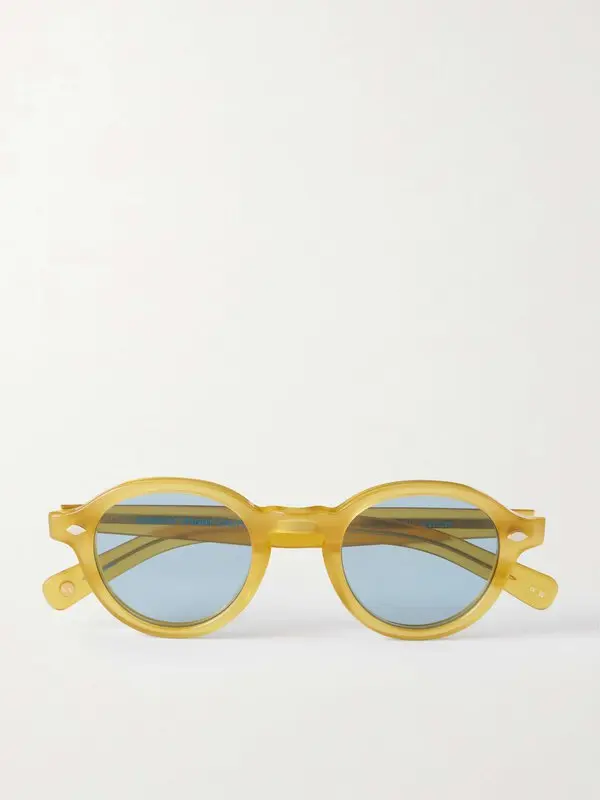 Garrett Leight Flipper Round-frame Sunglasses - Yellow