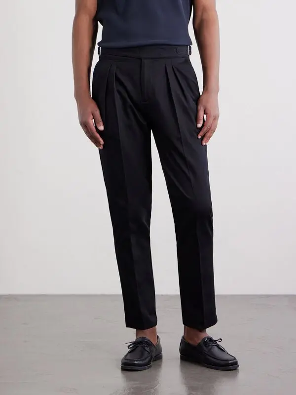 Mr P. Steve Tapered Pleated Trousers