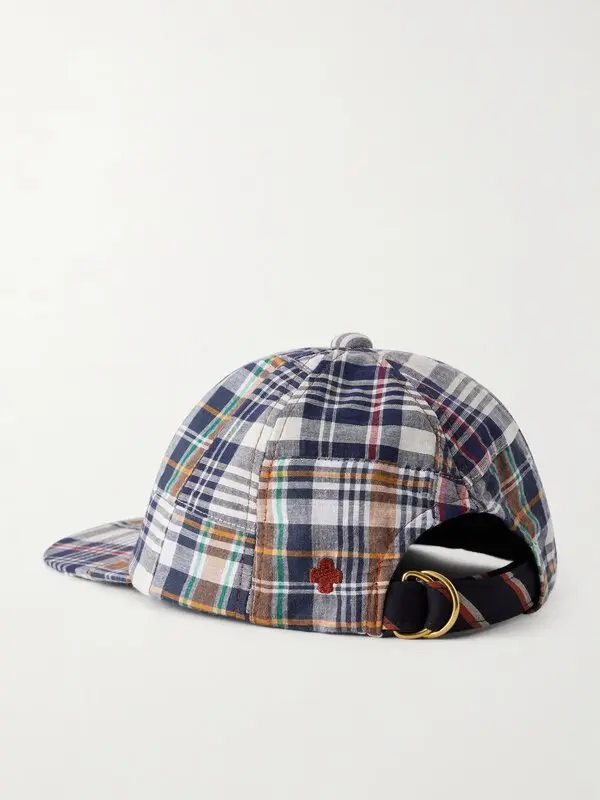 BEAMS Madras Patchwork Cotton Baseball Cap