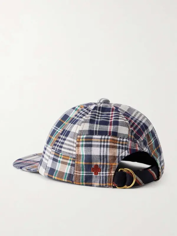 BEAMS Madras Patchwork Cotton Baseball Cap