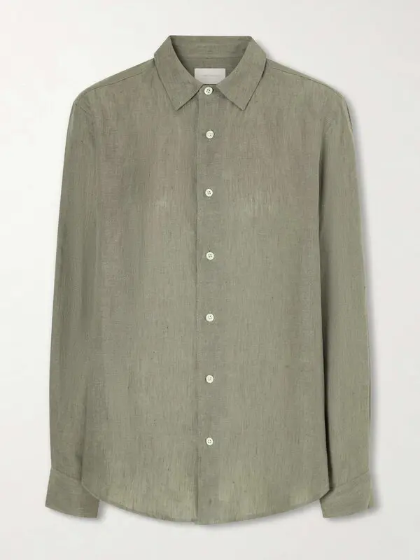 Aimé Leon Dore Linen Shirt - Army Green