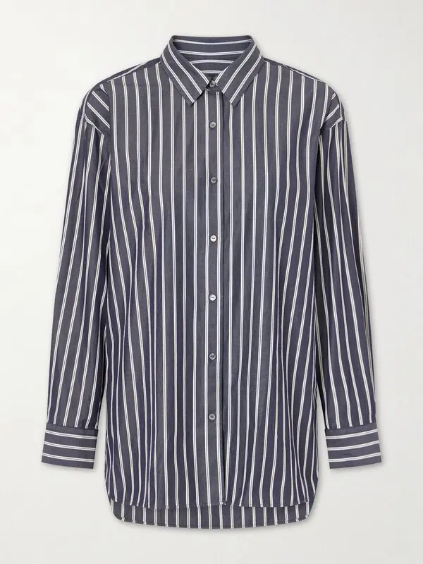 NILI LOTAN Yorke Striped Cotton Shirt