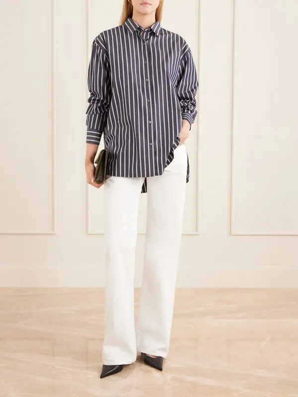 NILI LOTAN Yorke Striped Cotton Shirt