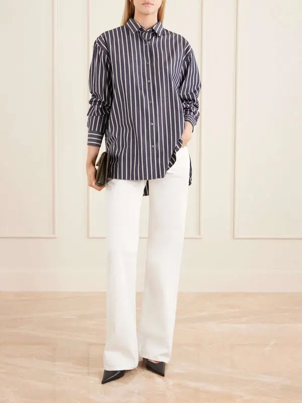NILI LOTAN Yorke Striped Cotton Shirt