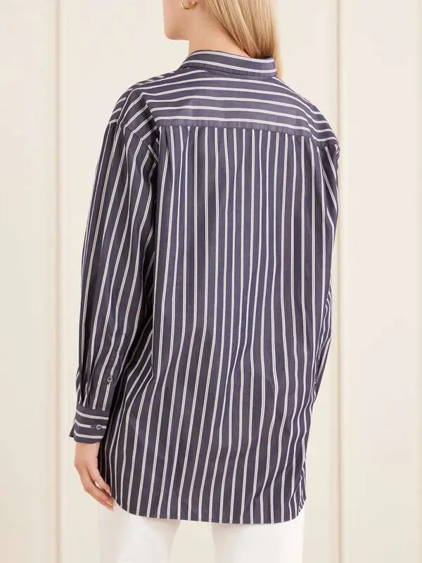 NILI LOTAN Yorke Striped Cotton Shirt