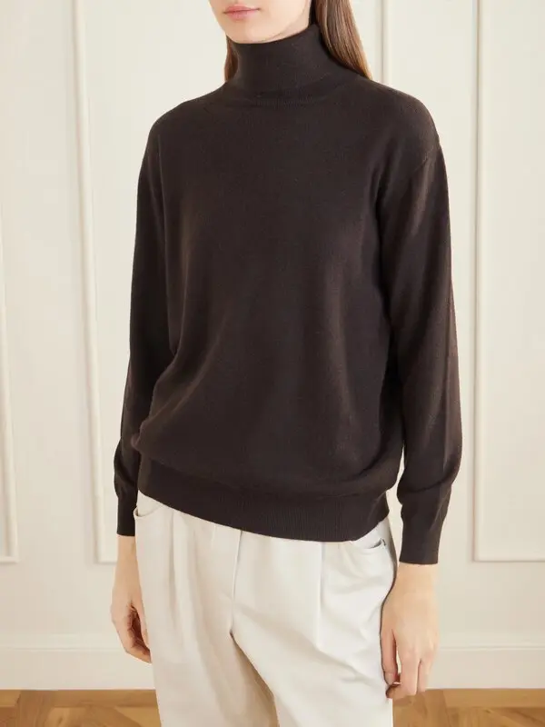 Brunello Cucinelli Cashmere Turtleneck Sweater - Brown