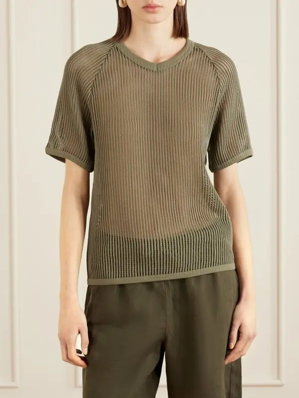 Aimé Leon Dore Ribbed Cotton-blend T-shirt - Green