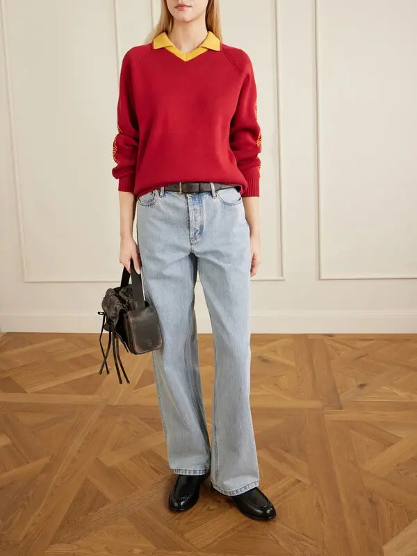Aimé Leon Dore Ribbed-knit Cotton Polo Sweater