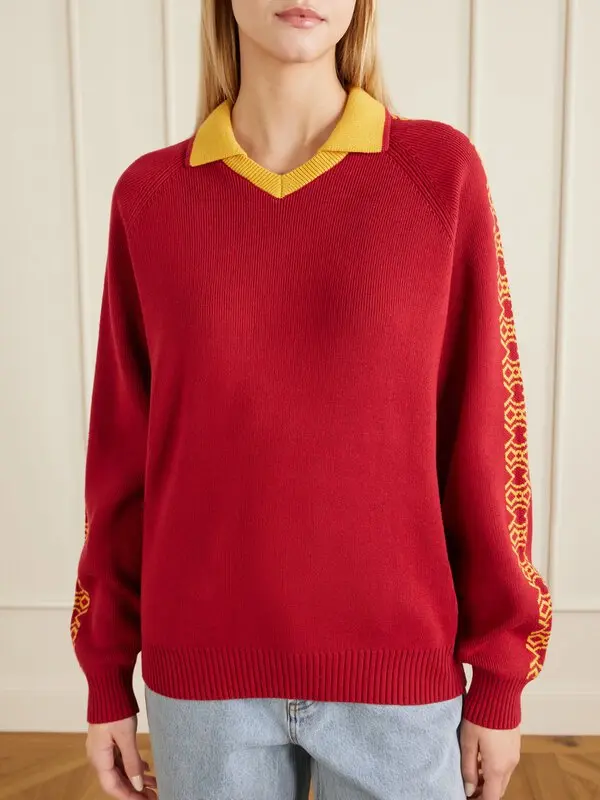 Aimé Leon Dore Ribbed-knit Cotton Polo Sweater