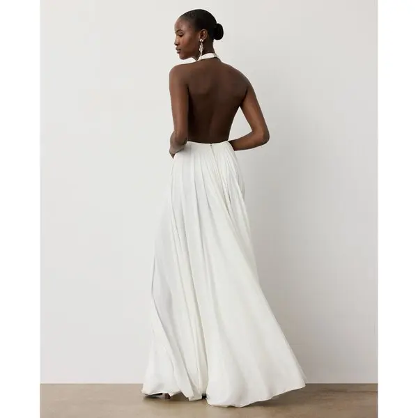 Ralph Lauren Lesley Pleated Jersey Evening Dress
