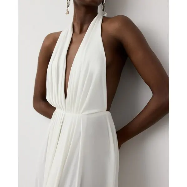 Ralph Lauren Lesley Pleated Jersey Evening Dress