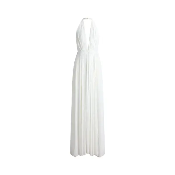 Ralph Lauren Lesley Pleated Jersey Evening Dress
