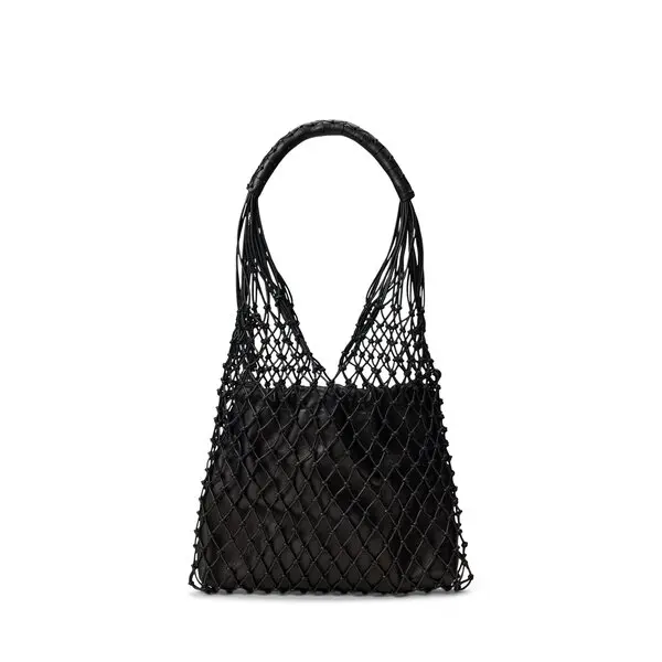 Ralph Lauren Macramé Calfskin Tote - Black
