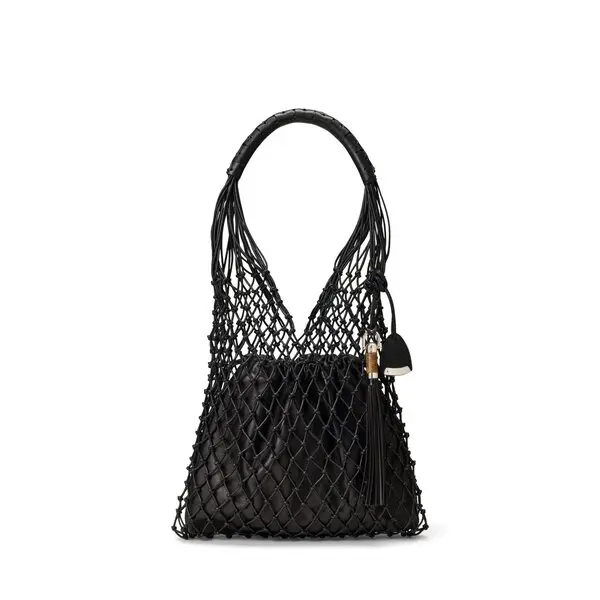 Ralph Lauren Macramé Calfskin Tote - Black