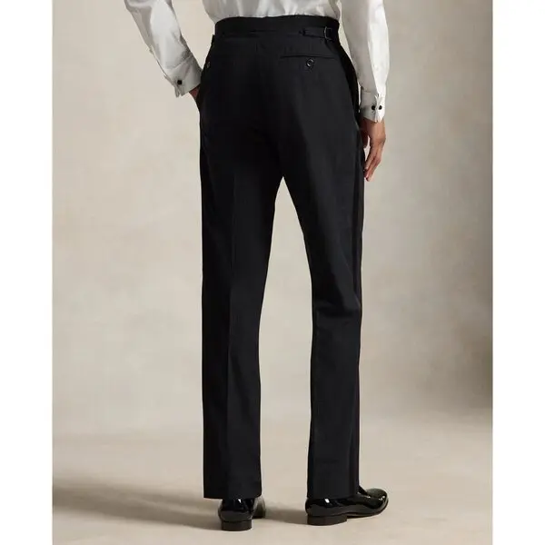 Ralph Lauren Pleated Seersucker Tuxedo Trouser