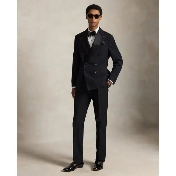 Ralph Lauren Pleated Seersucker Tuxedo Trouser