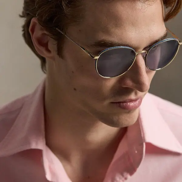 Ralph Lauren Denim-effect Round Sunglasses - Gold
