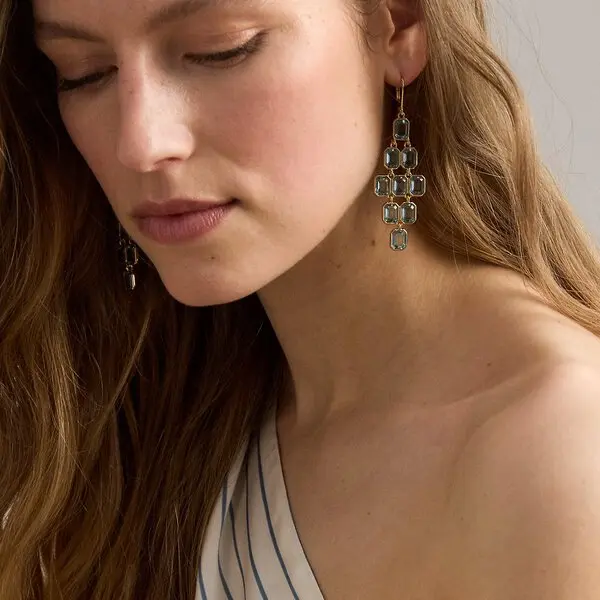 Ralph Lauren Gold-plated Stone Chandelier Earrings - Gold/aqua