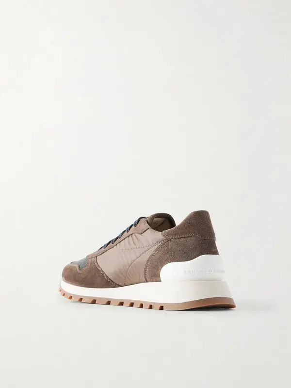 Brunello Cucinelli Monili Bead-embellished Shell Sneakers