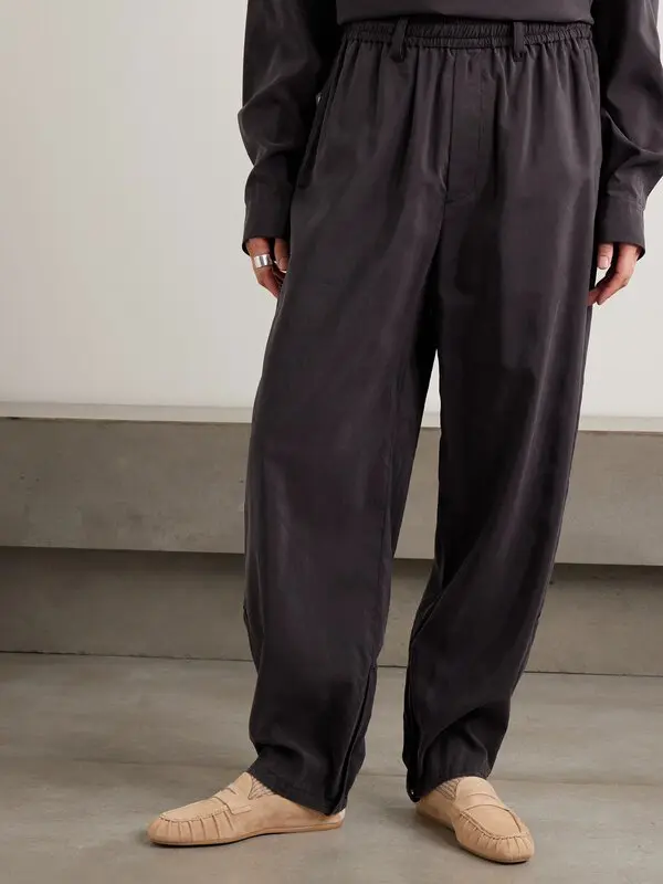 SSSTEIN Pleated Silk-blend Track Pants