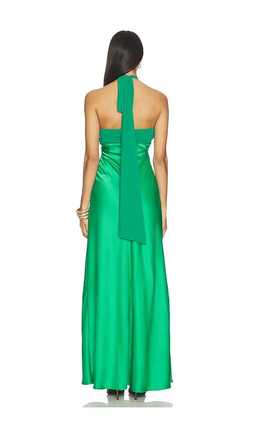 RUNAWAY THE LABEL Marilla Ruched Halter Maxi Dress