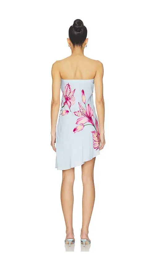 Rococo Sand Printed Strapless Mini Dress - Blue