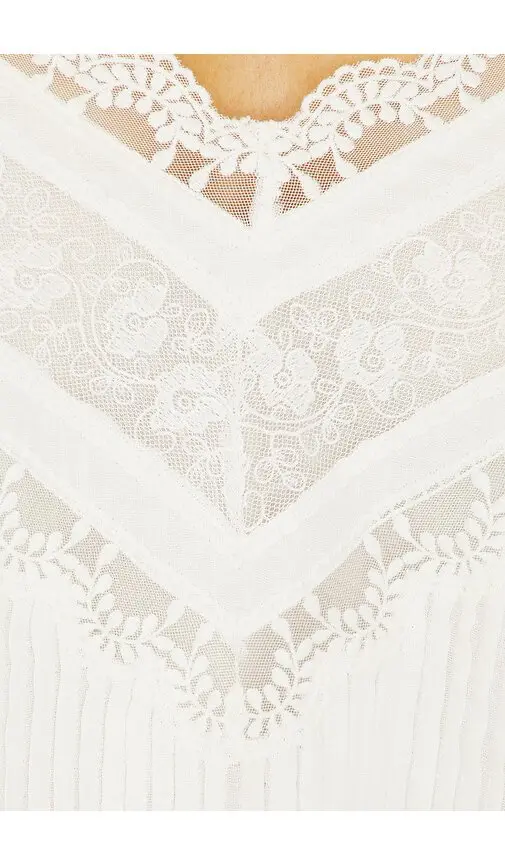 Rococo Sand Lace Trimmed Tiered Mini Dress