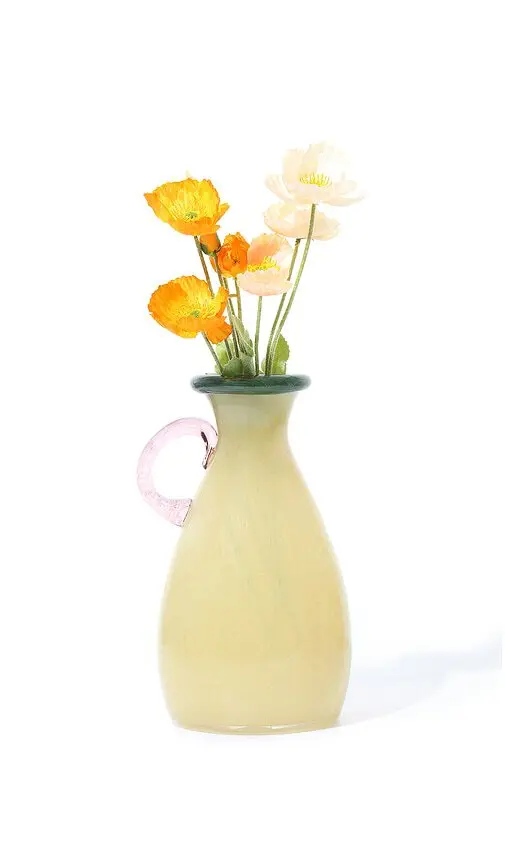 NOON & MOON Lime Pastel Pitcher Vase In Yellow