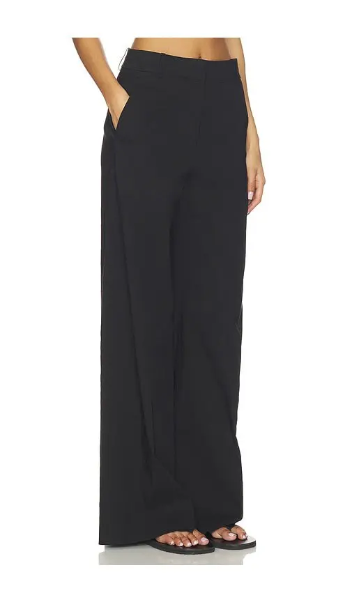 Theory High Waisted Wide Leg Trousers - Black
