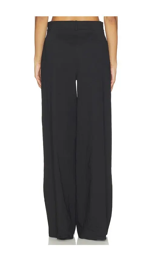 Theory High Waisted Wide Leg Trousers - Black