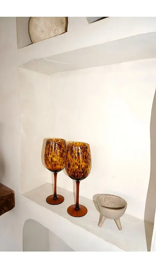 HUEGAH HOME Amalfi Glassware Set Of Two In Brown