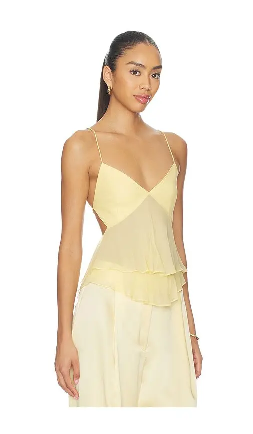 THE SEI Cut Out Ruffle Cami